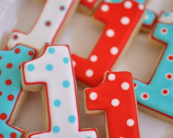 Number One Birthday Cookie Any Number Cookies, Large Cookies, Birthday ...