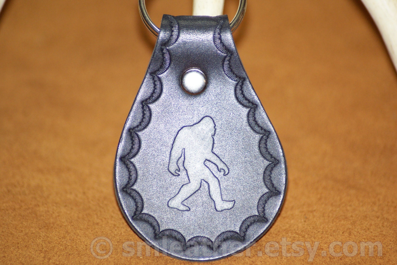 Black Bigfoot Leather Key Chain Sasquatch Yeti. | Etsy