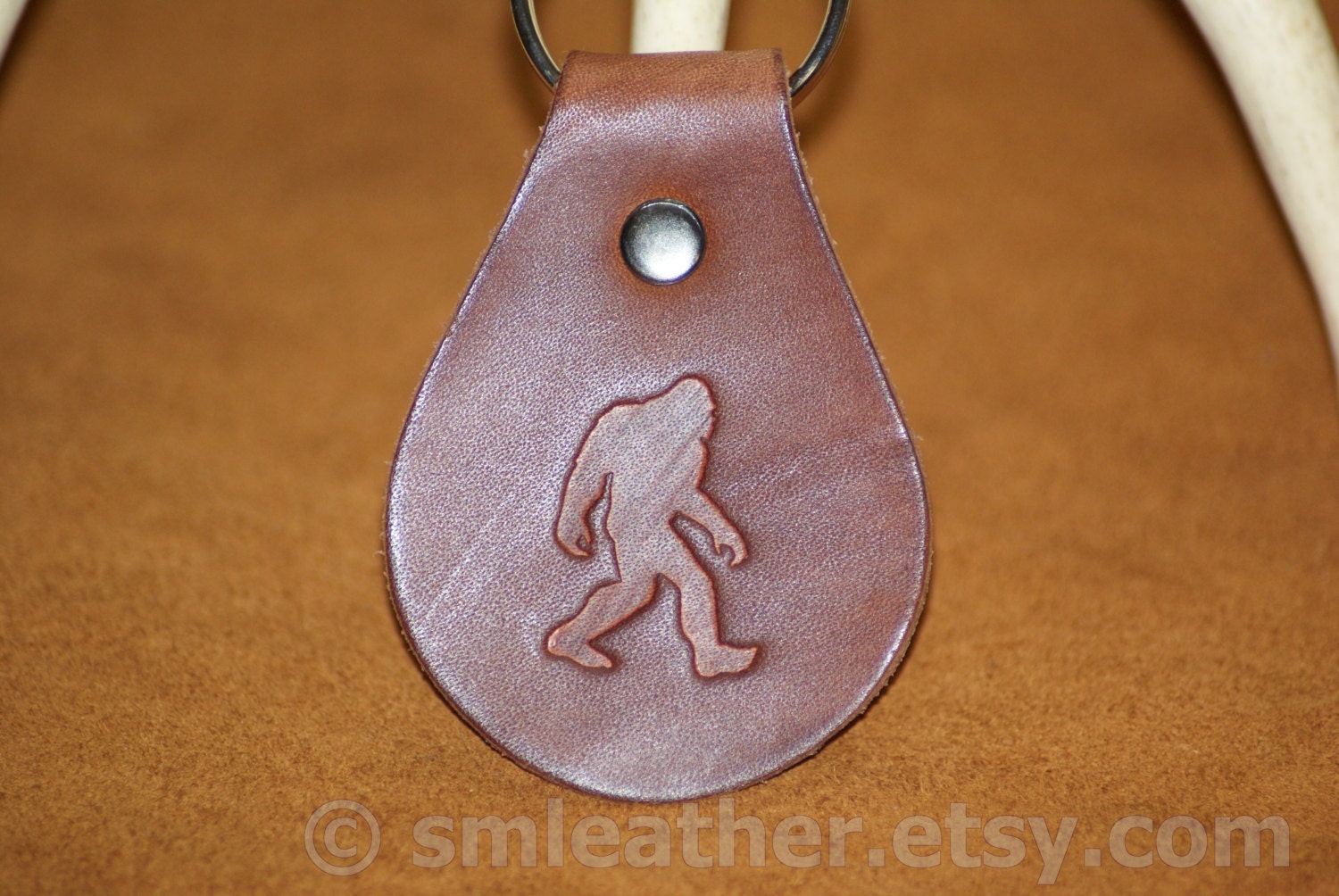 Brown Bigfoot Leather Key Chain Sasquatch Yeti. - Etsy
