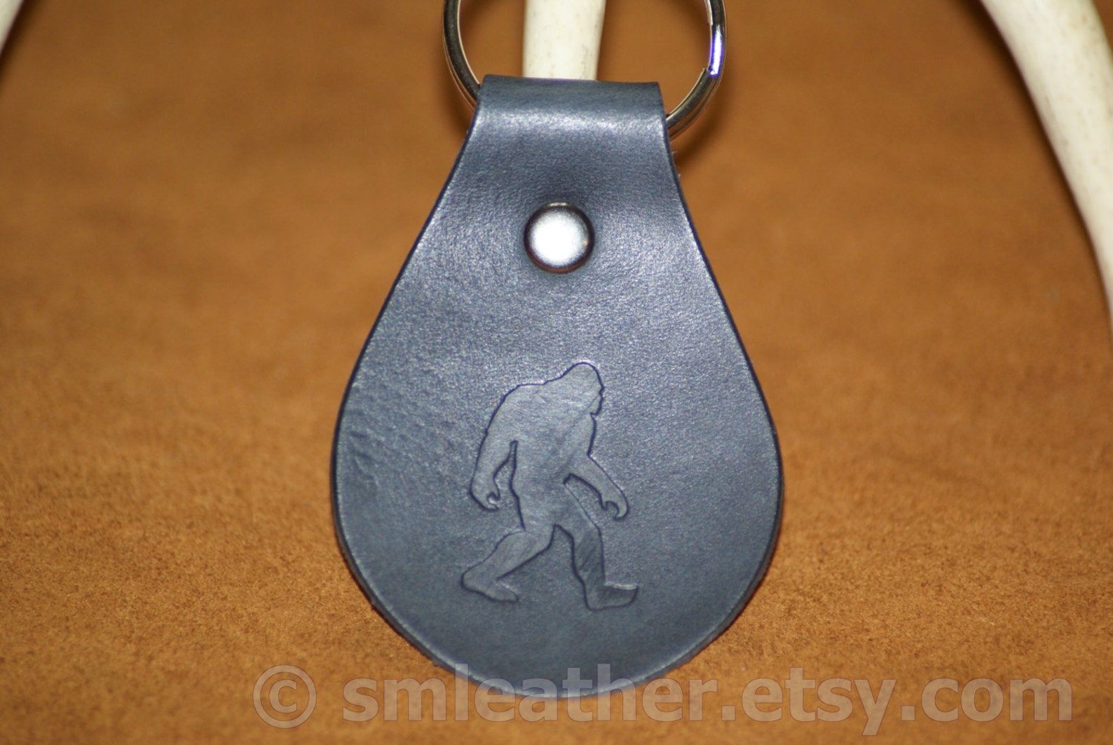 Black Bigfoot Leather Key Chain Sasquatch Yeti. - Etsy