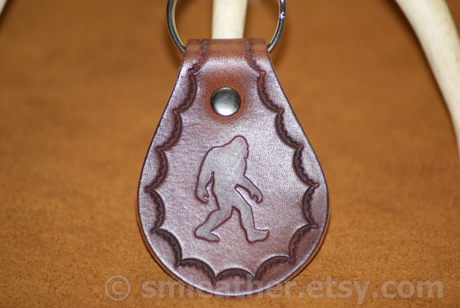 Brown Bigfoot Leather Key Chain Sasquatch Yeti. - Etsy