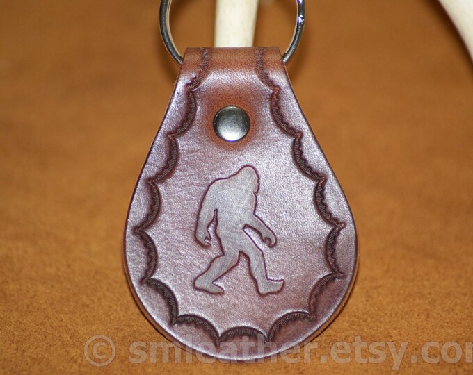 Brown Bigfoot, Leather Key Chain! Sasquatch! Yeti. - Etsy