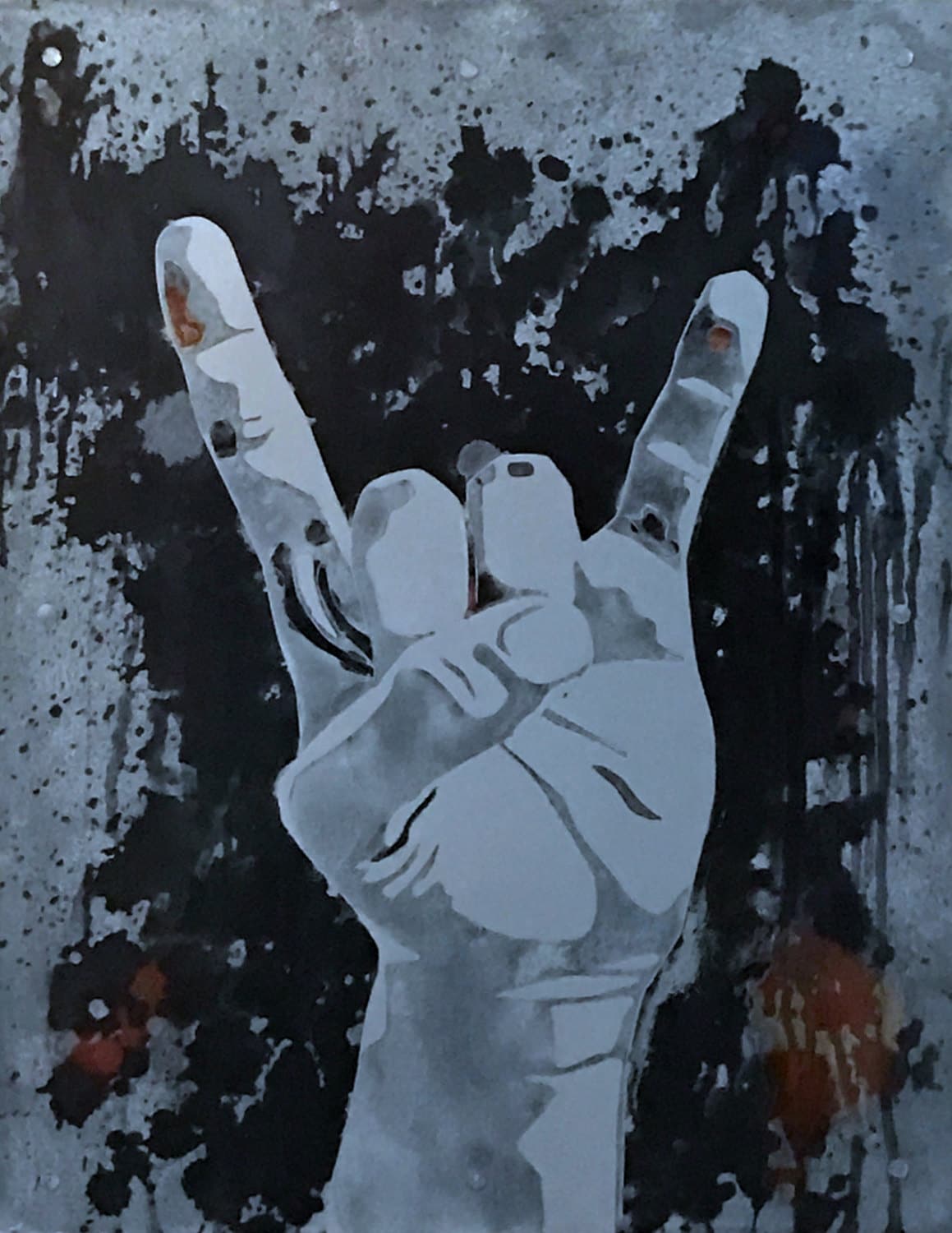 Rock on Hand, Rock and Roll Art, Sign Language Art, Rock N Roll Decor ...