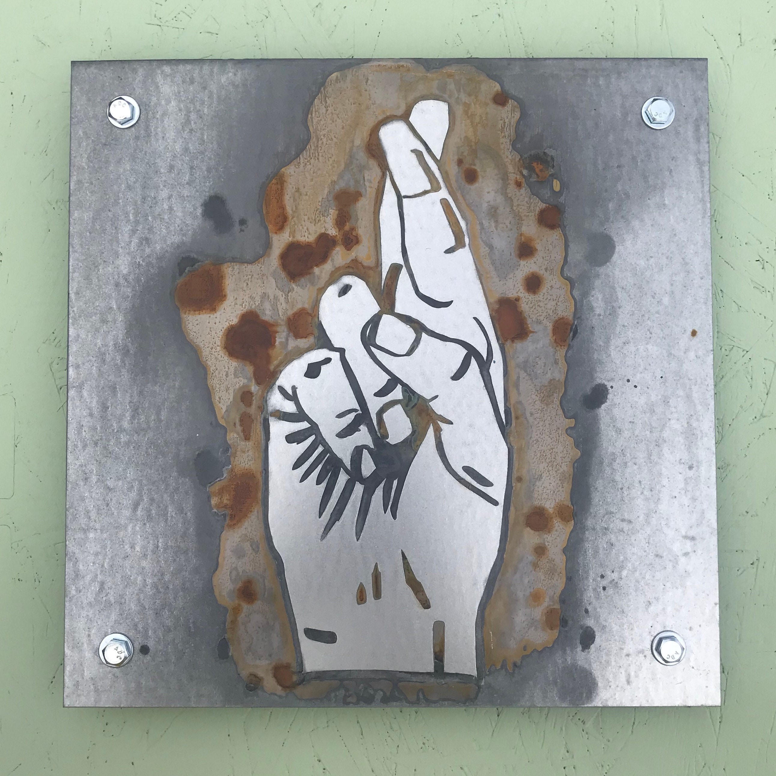 Metal Wall Art, Fingers Crossed on Metal, Rust Art, Hope Gifts ...