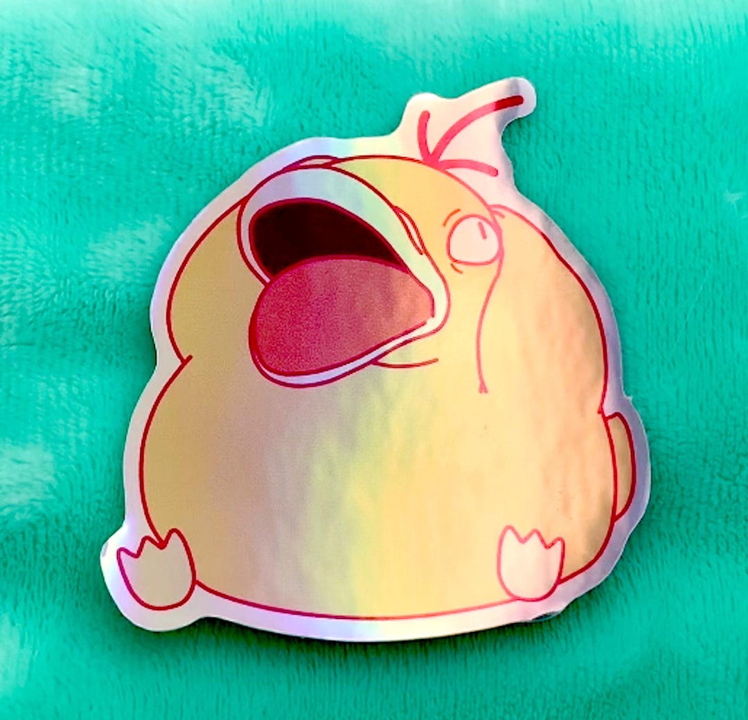Psyduck Pokemon Holographic Vinyl Sticker - Etsy