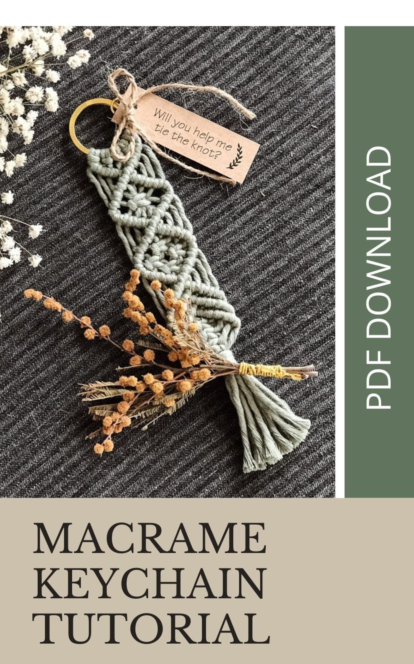 Macrame Keychain Pattern Step by Step Macrame Keyring Guide - Etsy UK