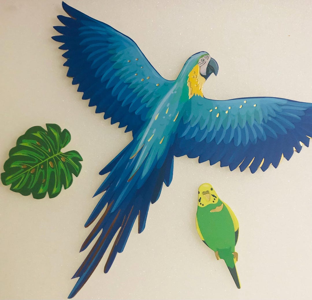 Paper BIRDS or Paper INSECTS Set of 20 Pieces. Bright Colours, Stiff ...
