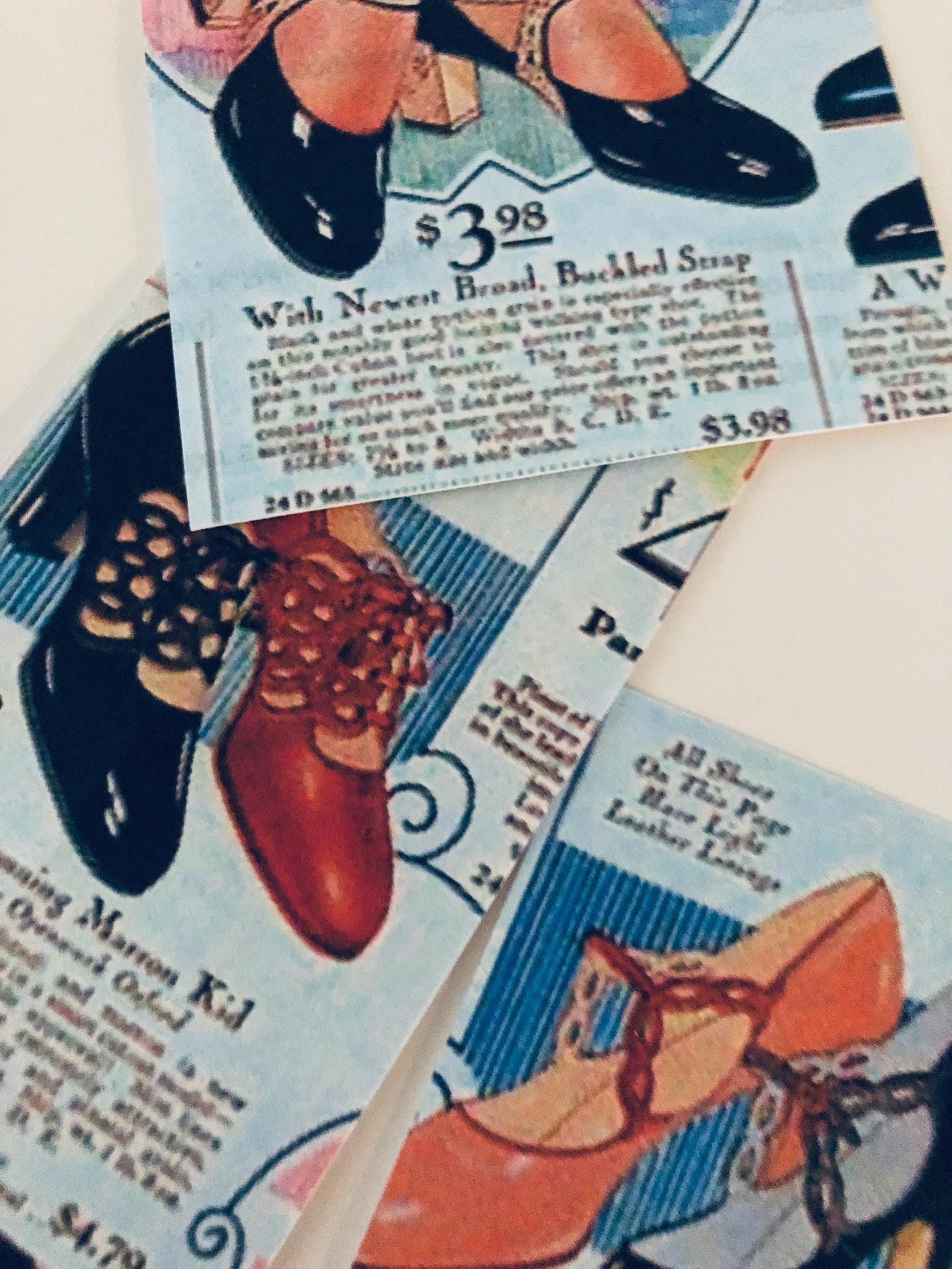 1940’s Vogue Shoes Cards for Journaling. Card Making Crafts. Set of 6 ...