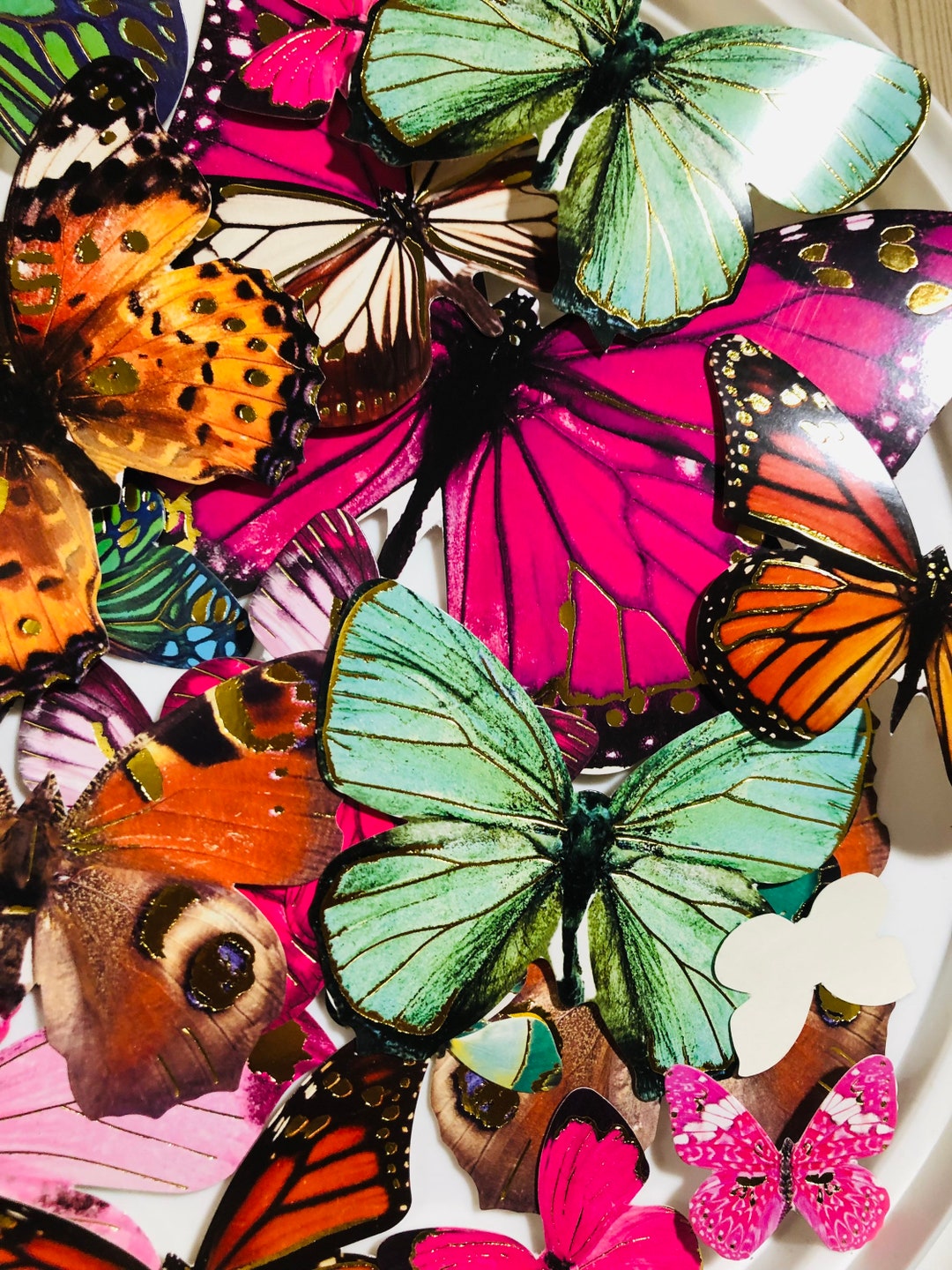 24 BUTTERFLIES. Random Colours, Assorted Sizes Great for Card Making ...