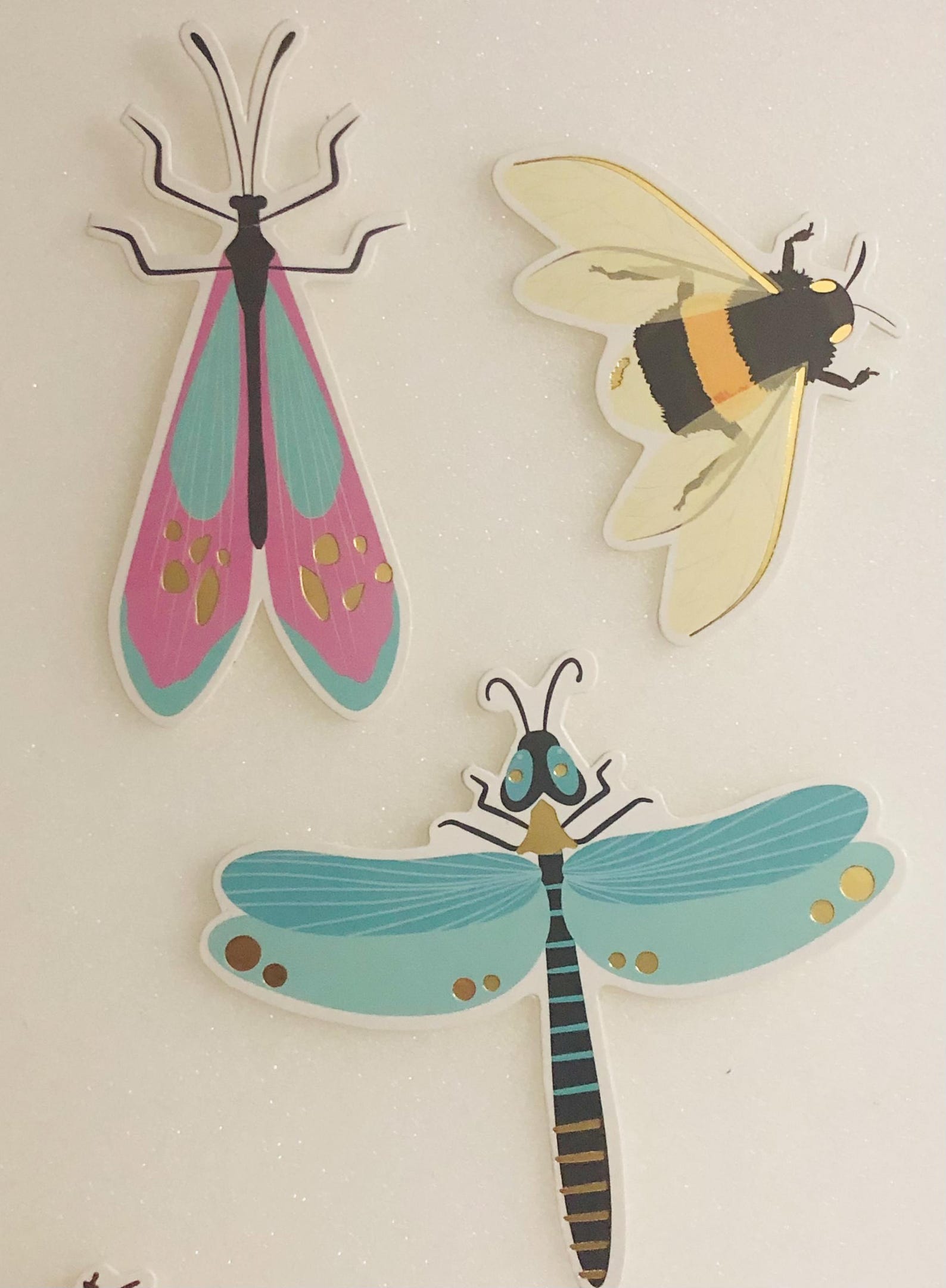 Paper BIRDS or Paper INSECTS Set of 20 Pieces. Bright Colours, Stiff ...