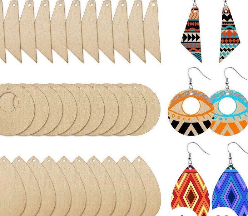 WOOD SHAPES for Making Earrings Great for Decopauge. Assorted - Etsy