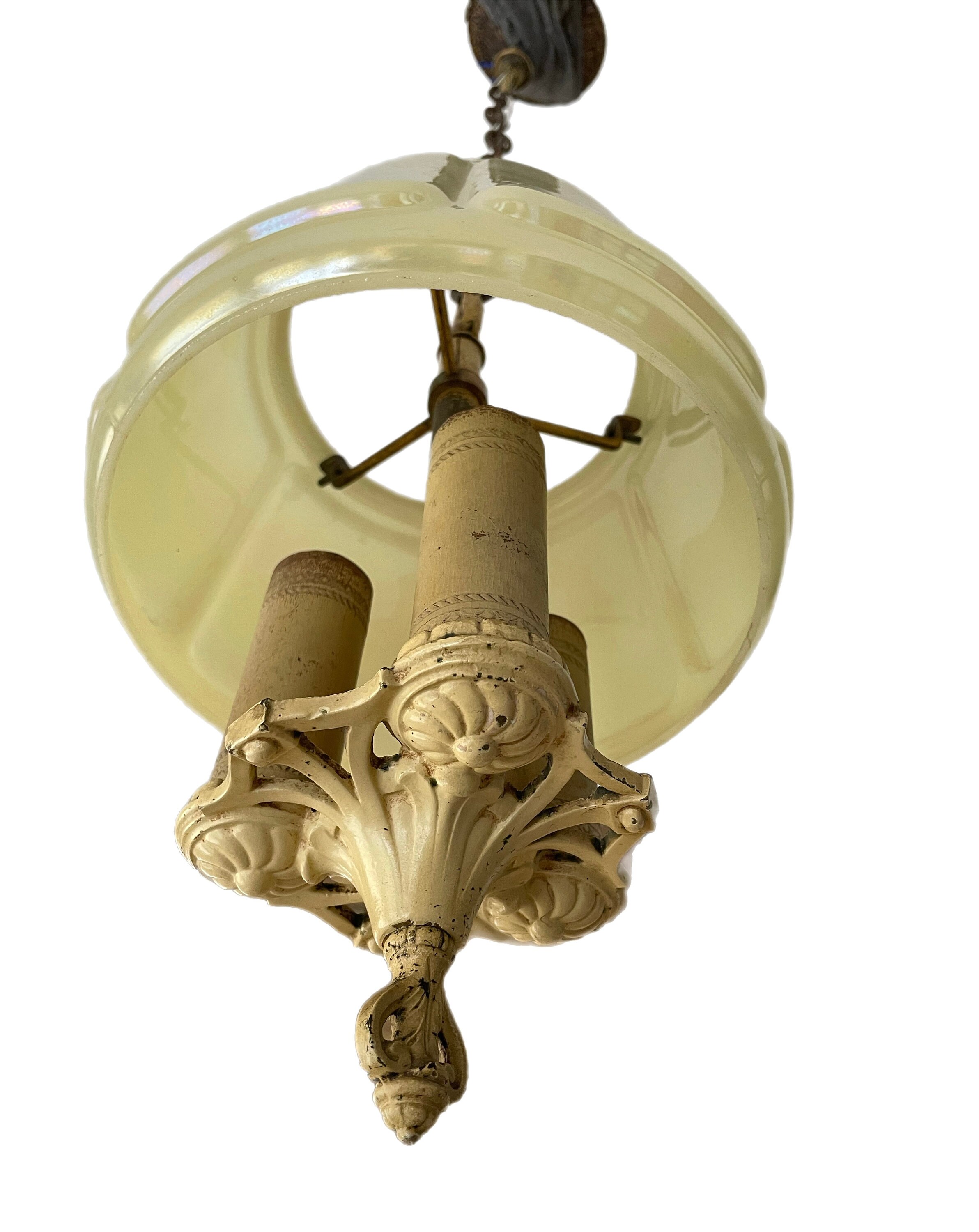 Vintage Art Deco Lightolier “dinolier” Light Fixture/chandelier - Etsy