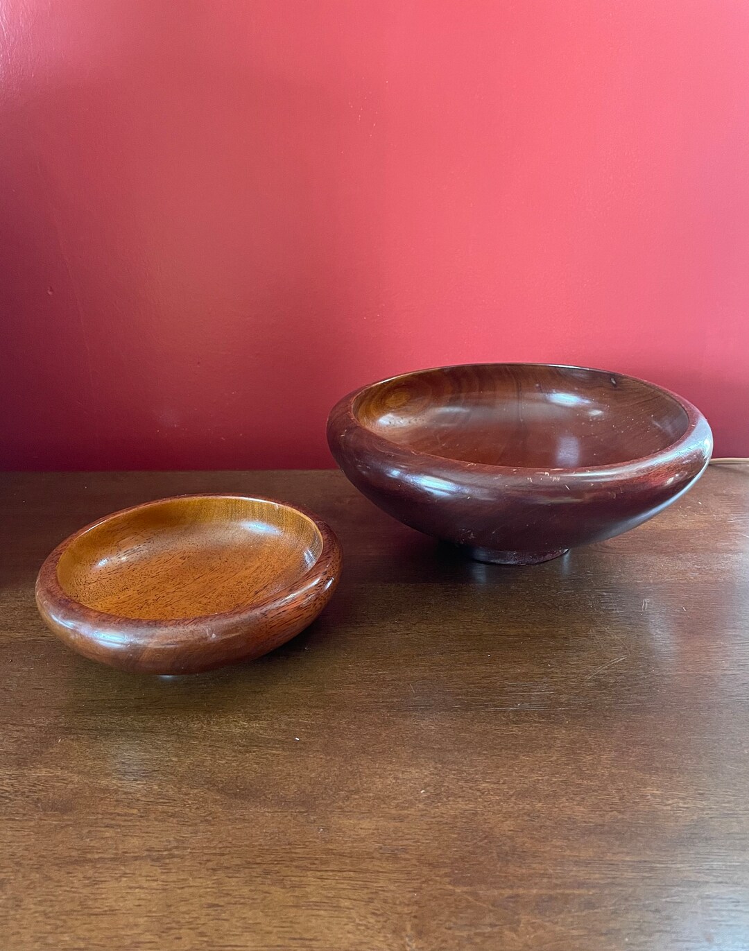 Fritz Mevs Solid Mahogany Pedestal Bowls, Mid-century, Haiti - Etsy