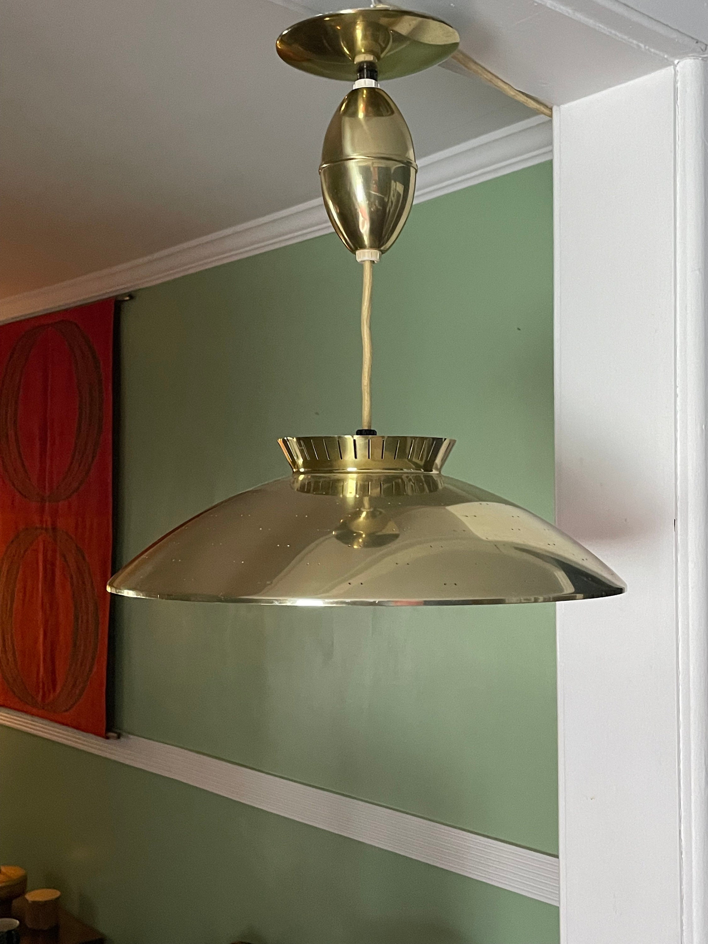 Large Vintage Retractable UFO Saucer Light Fixture, Gerald Thurston for ...