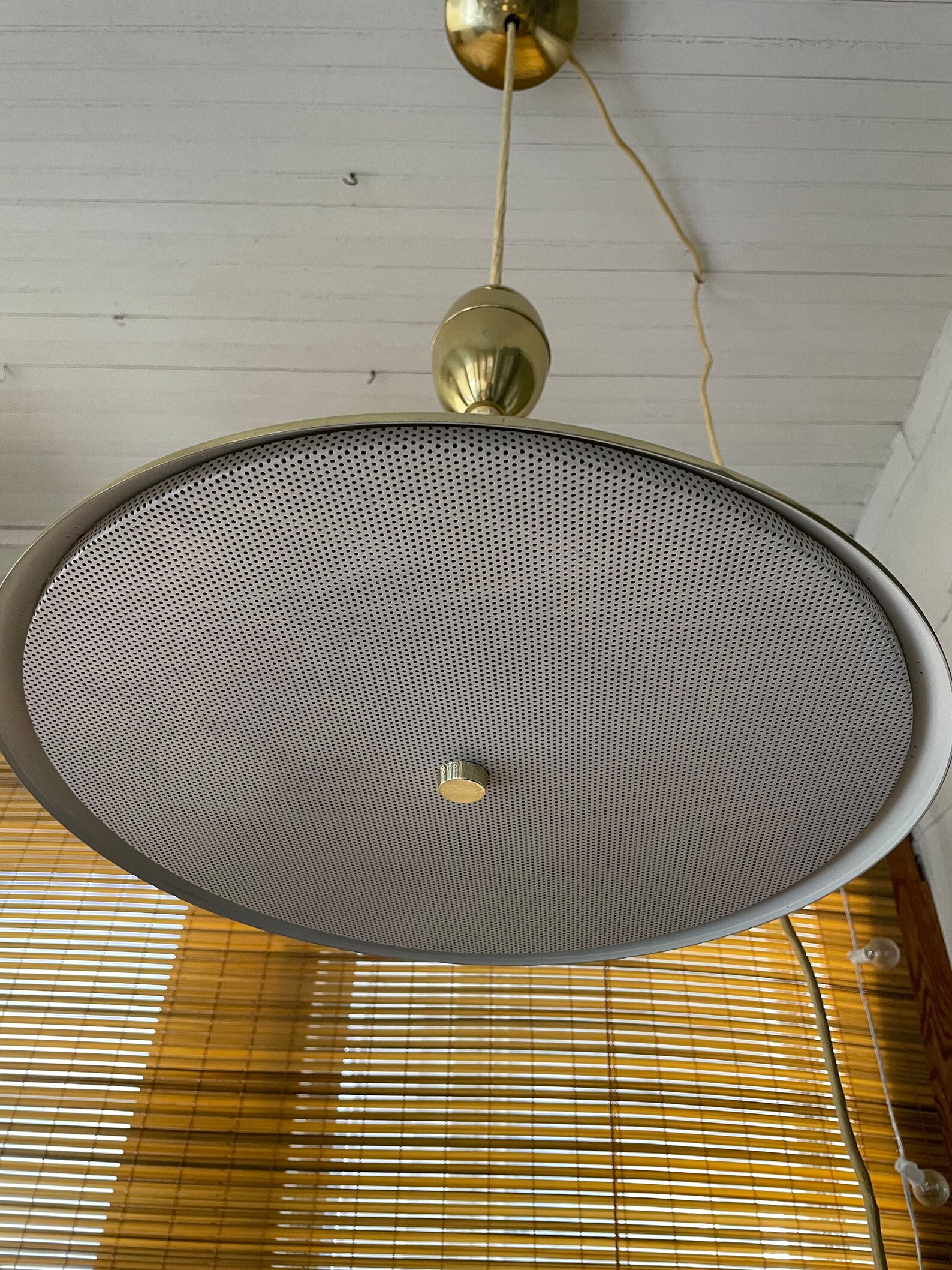 Large Vintage Retractable UFO Saucer Light Fixture, Gerald Thurston for ...