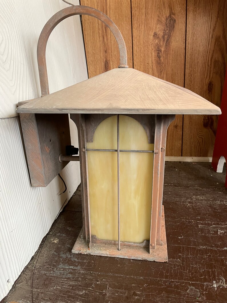 Large Rustic Outdoor/exterior Stained Glass House Light/lantern - Etsy