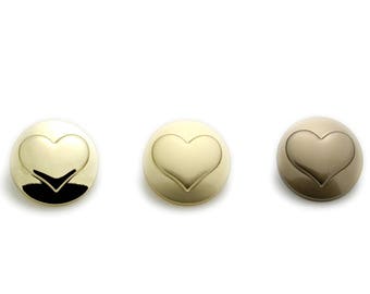 Gold heart buttons | Etsy