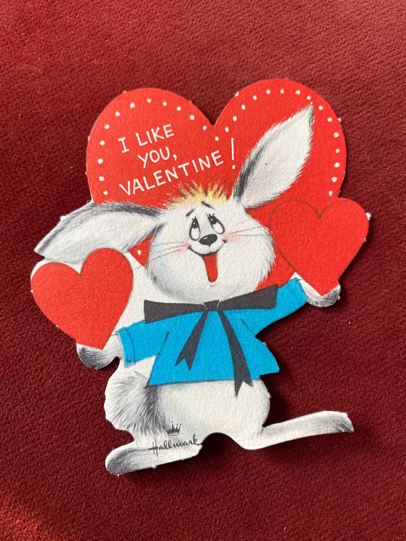 Vintage 1950s Hallmark Bunny Rabbit Valentine - Etsy