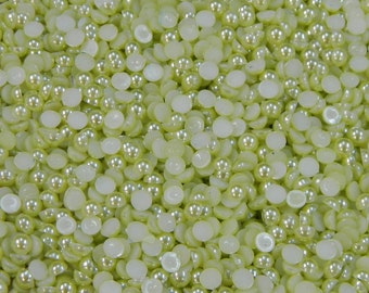 1000 Lemon Half Pearl Beads Flat Back Craft Scrapbooking | Etsy