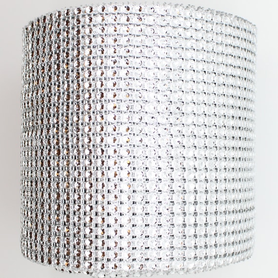 5 Yards X 4.75 SILVER DIAMOND MESH Wrap Roll Rhinestone | Etsy