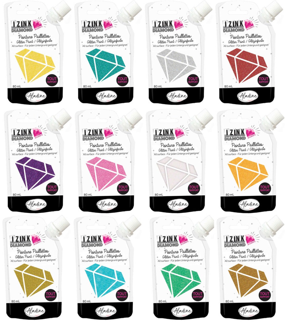 New Item ALADINE IZINK DIAMOND Holographic Glitter Paint Paste 24 Carat ...