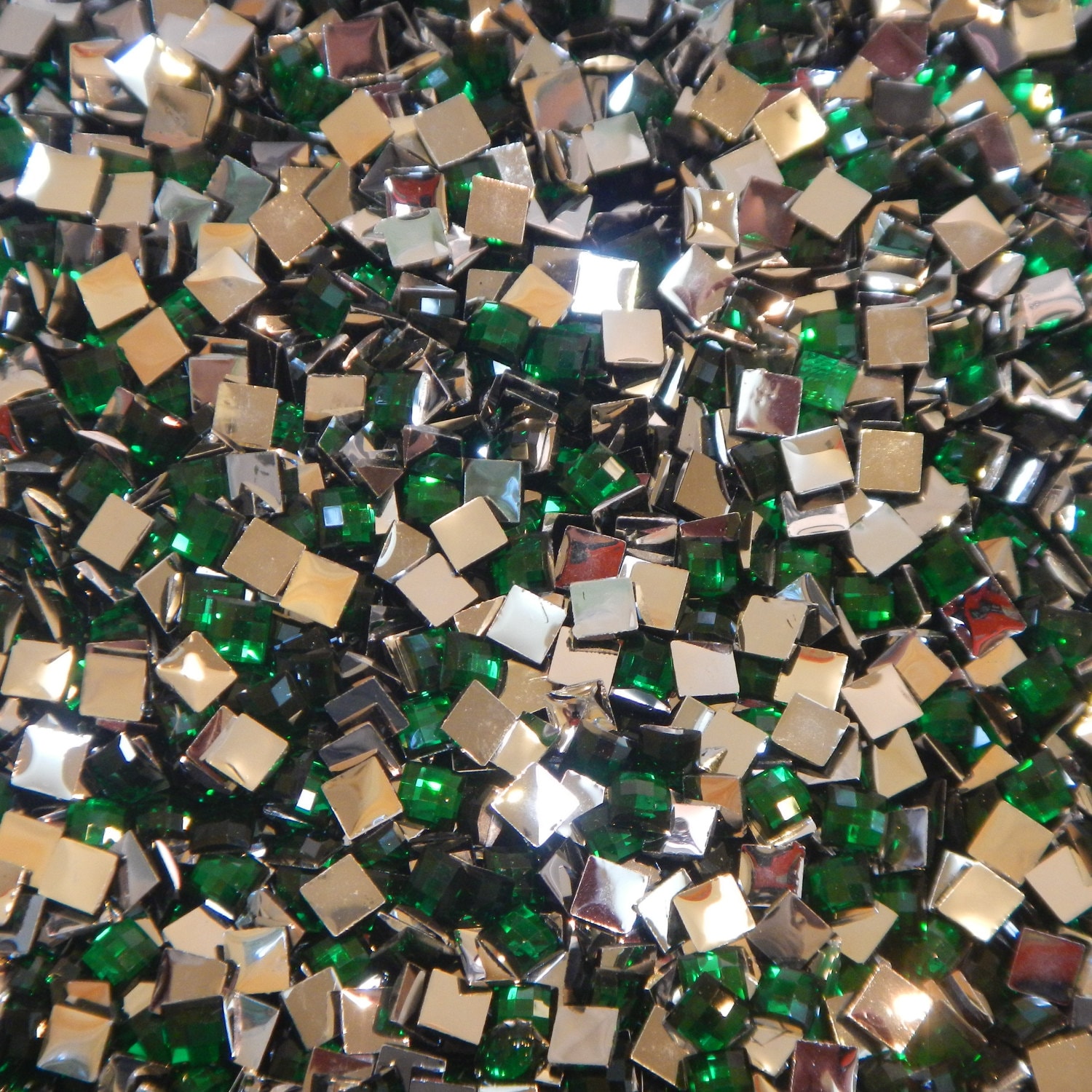 1000 Crystal Flat Back Resin Rhinestones Gems Square Emerald | Etsy