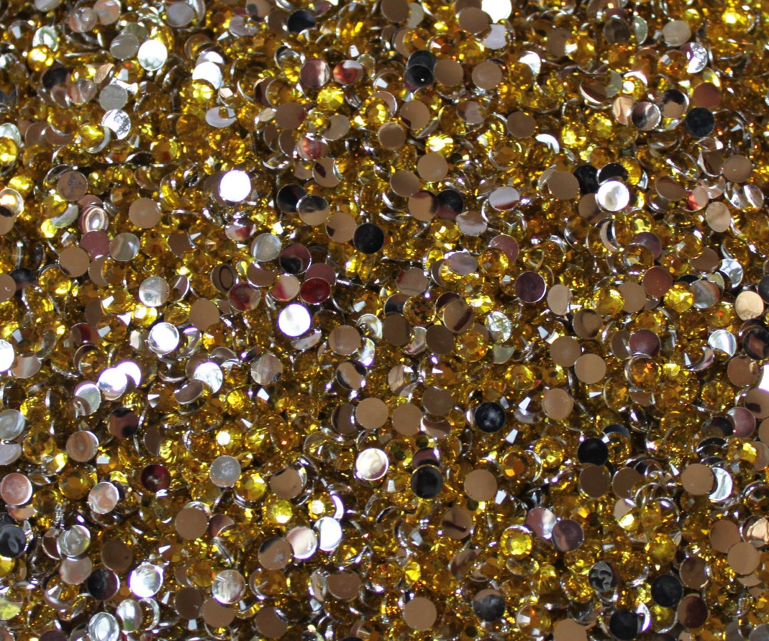 1000 Citrine Resin Rhinestones: Flat Back Gems (ss6-ss20) - Etsy
