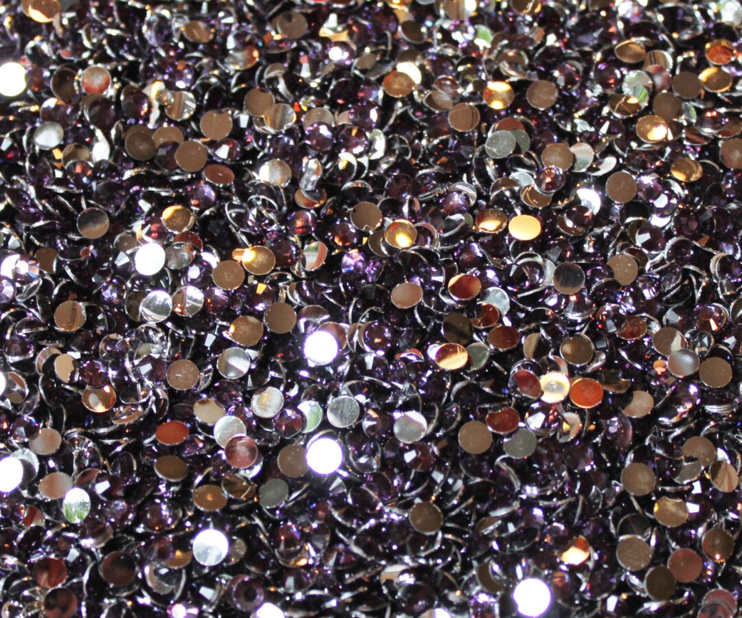 1000 Crystal Flat Back Resin Rhinestones Gems, Dark Purple, Choose Your ...