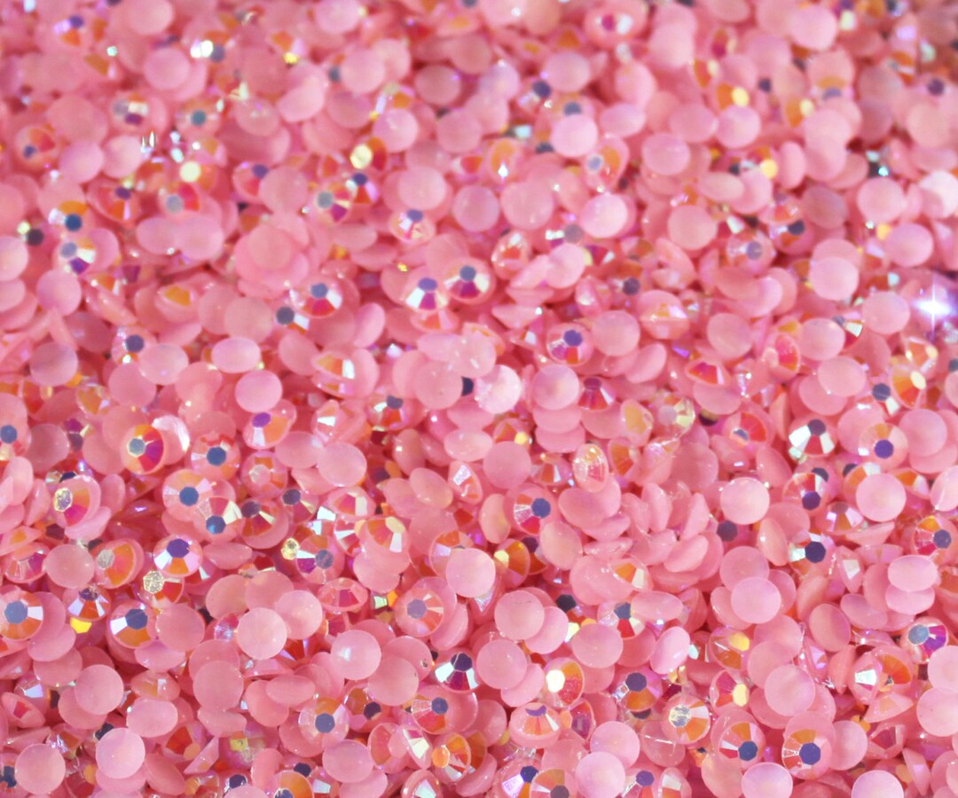 1000 Crystal Flat Back Resin Rhinestones Gems, Pink AB Choose Your Size ...
