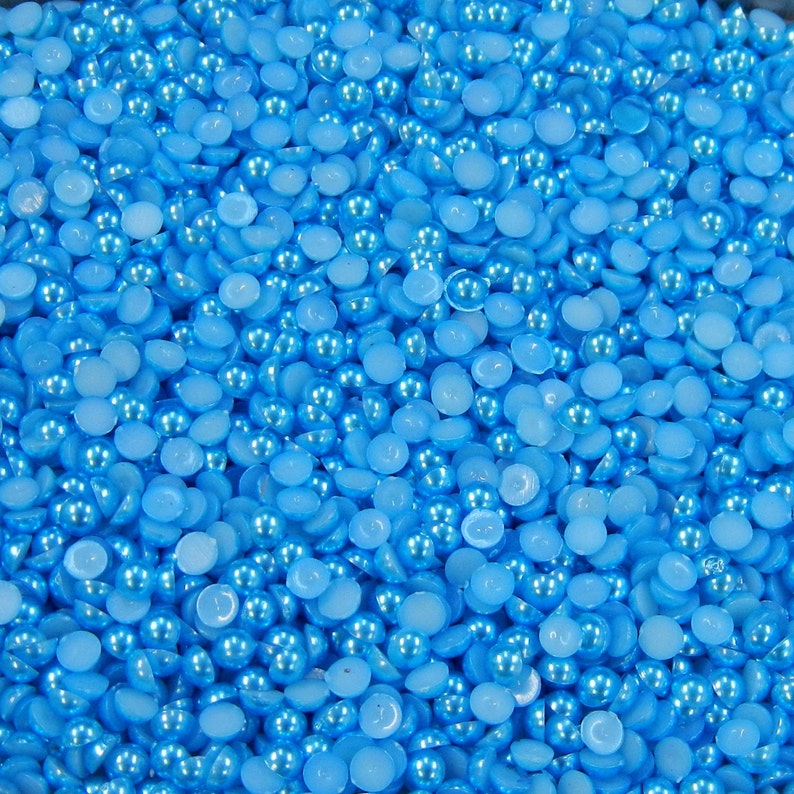 1000 dusk azul media perla perlas perlas espalda plana craft | Etsy