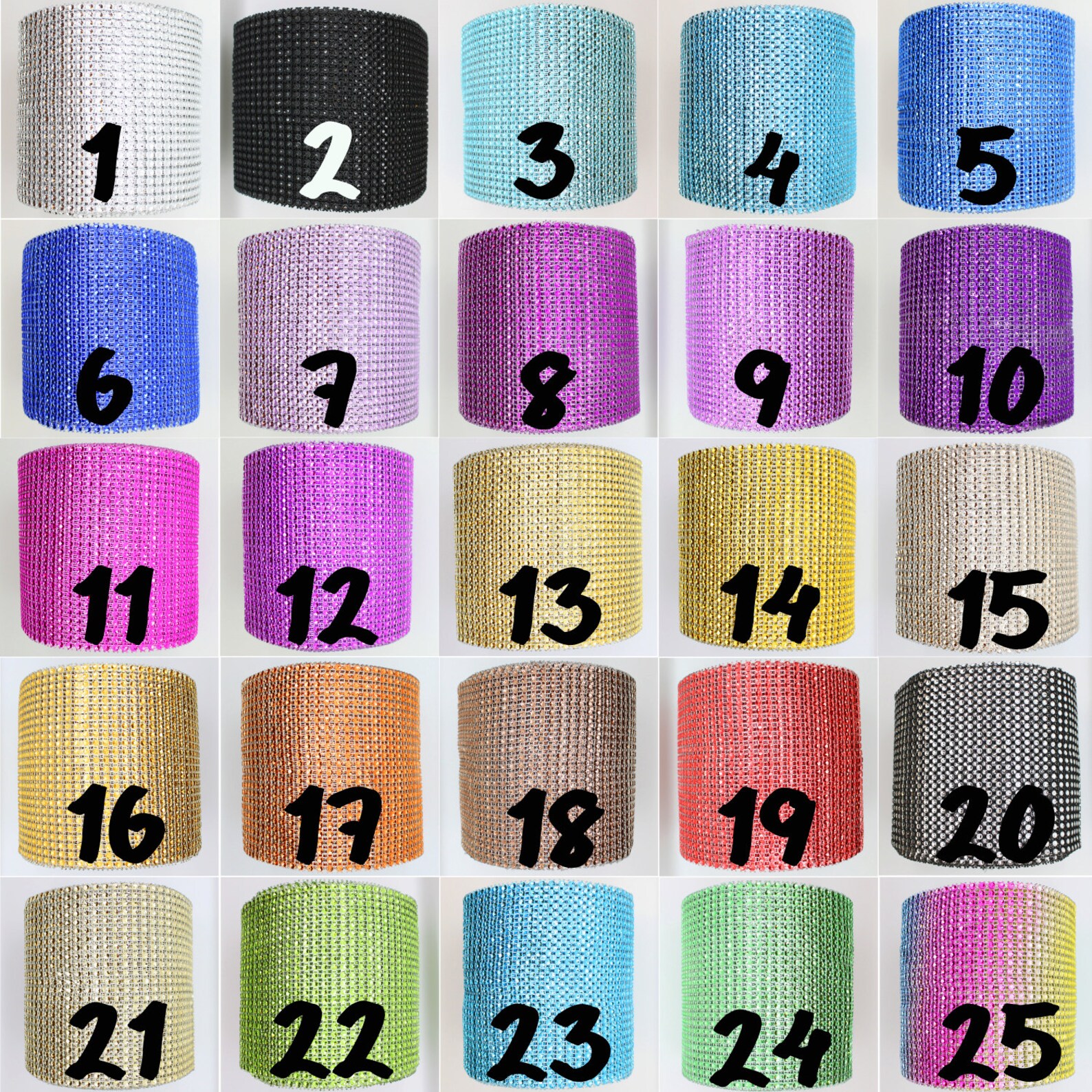 4.75" X 10 Yards SILVER DIAMOND MESH Wrap Roll Rhinestone Sparkle Bling ...