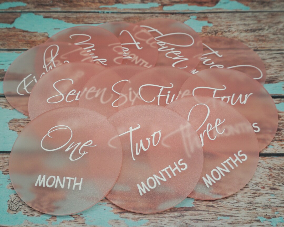 Frosted Acrylic Birth Milestone Discs | Baby Monthly Milestone Markers ...