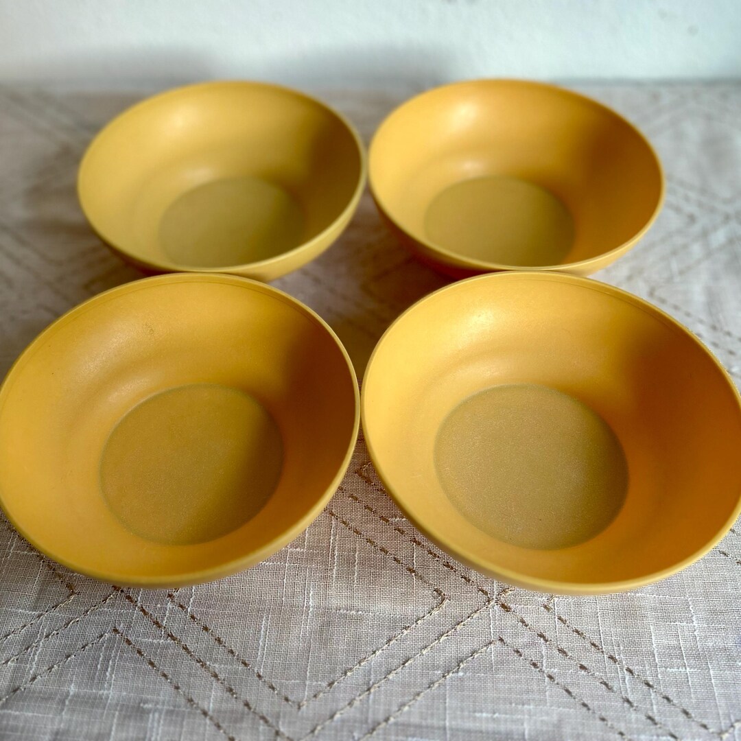 Tupperware Harvest Yellow Cereal Bowls Set of 4 Vintage MCM Retro ...