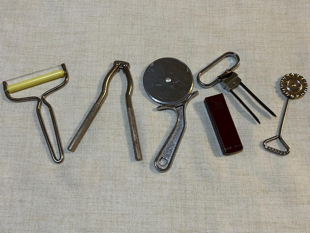 Pie Crimper Vintage MCM Stainless Steel Kitchenwares Wire Cheese Slicer ...