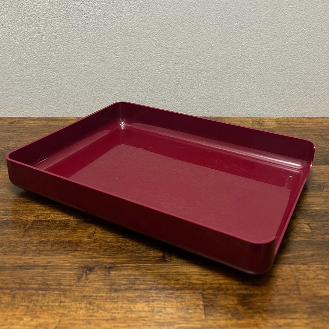 Vintage Eldon Burgundy Desk Letter Tray, Mid Century Modern Paper ...