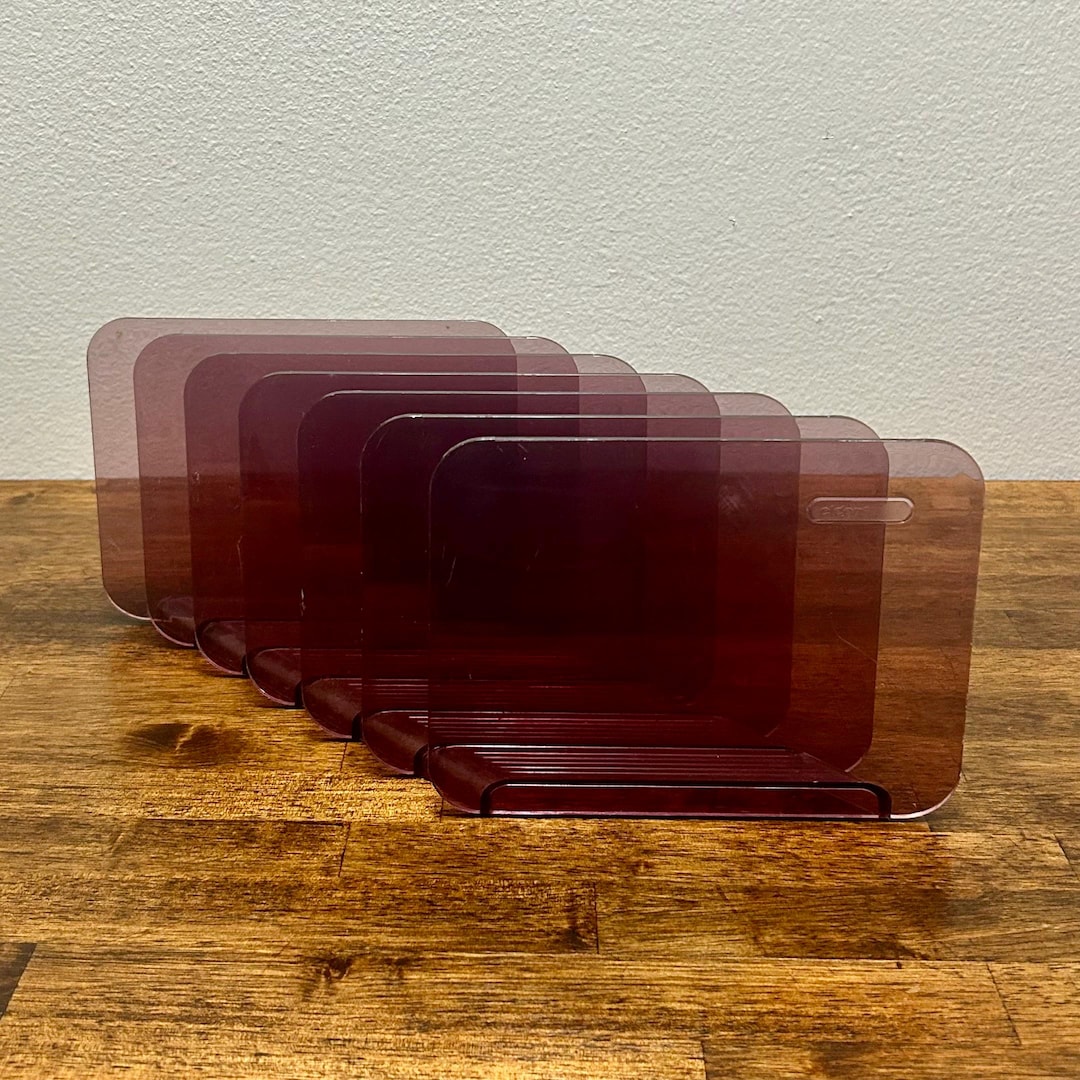 Vintage Eldon Acrylic Letter Holder, Translucent Plum 6 Slot Desk ...