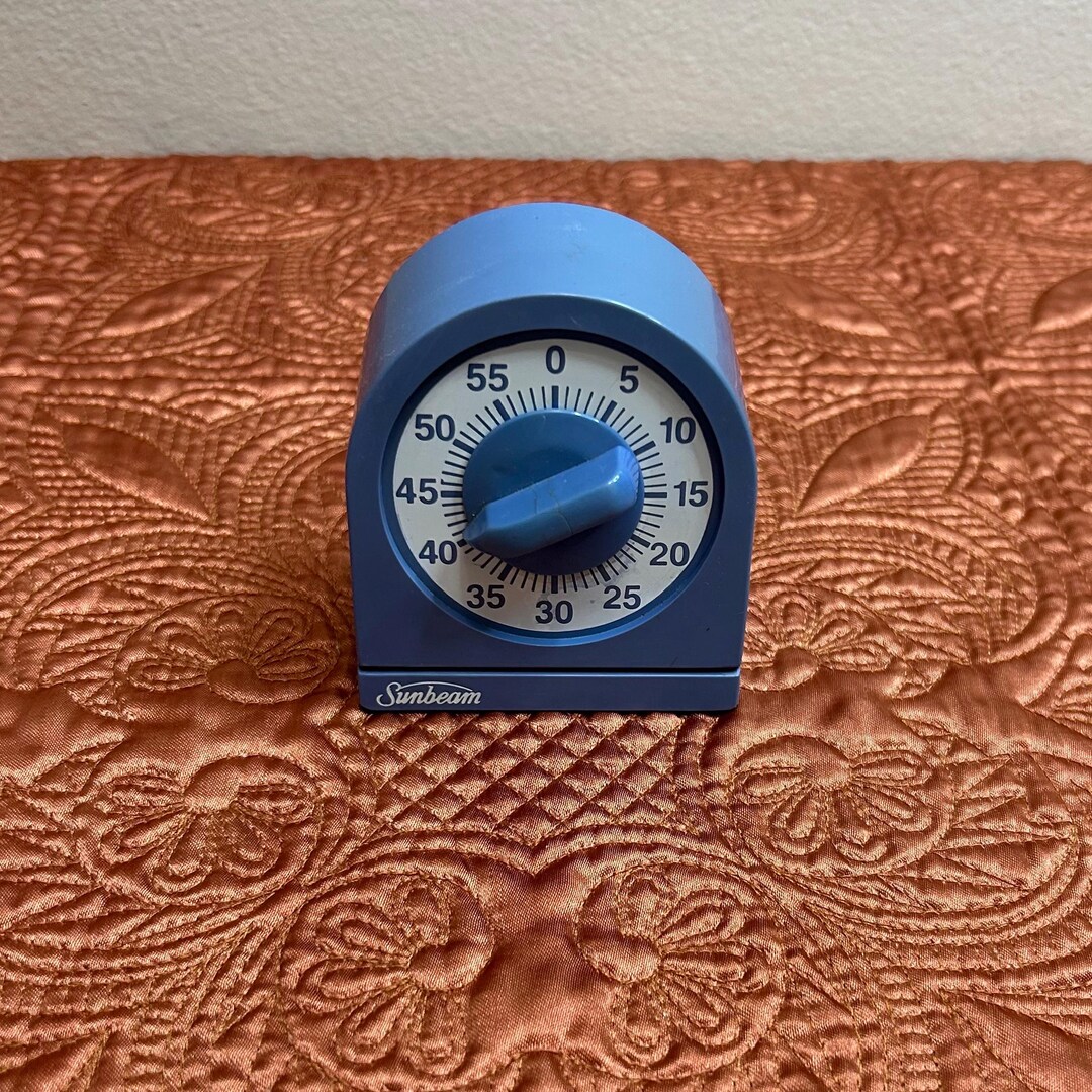 Sunbeam Light Blue & White Vintage Kitchen Timer - Cute Retro Working ...