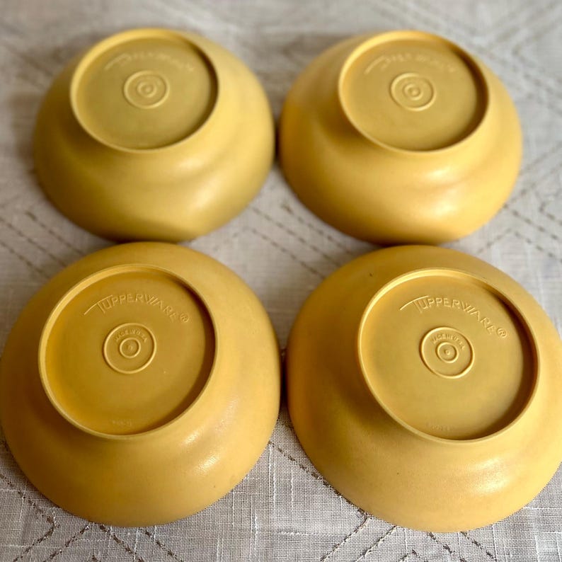 Tupperware Harvest Yellow Cereal Bowls Set of 4 Vintage MCM Retro ...