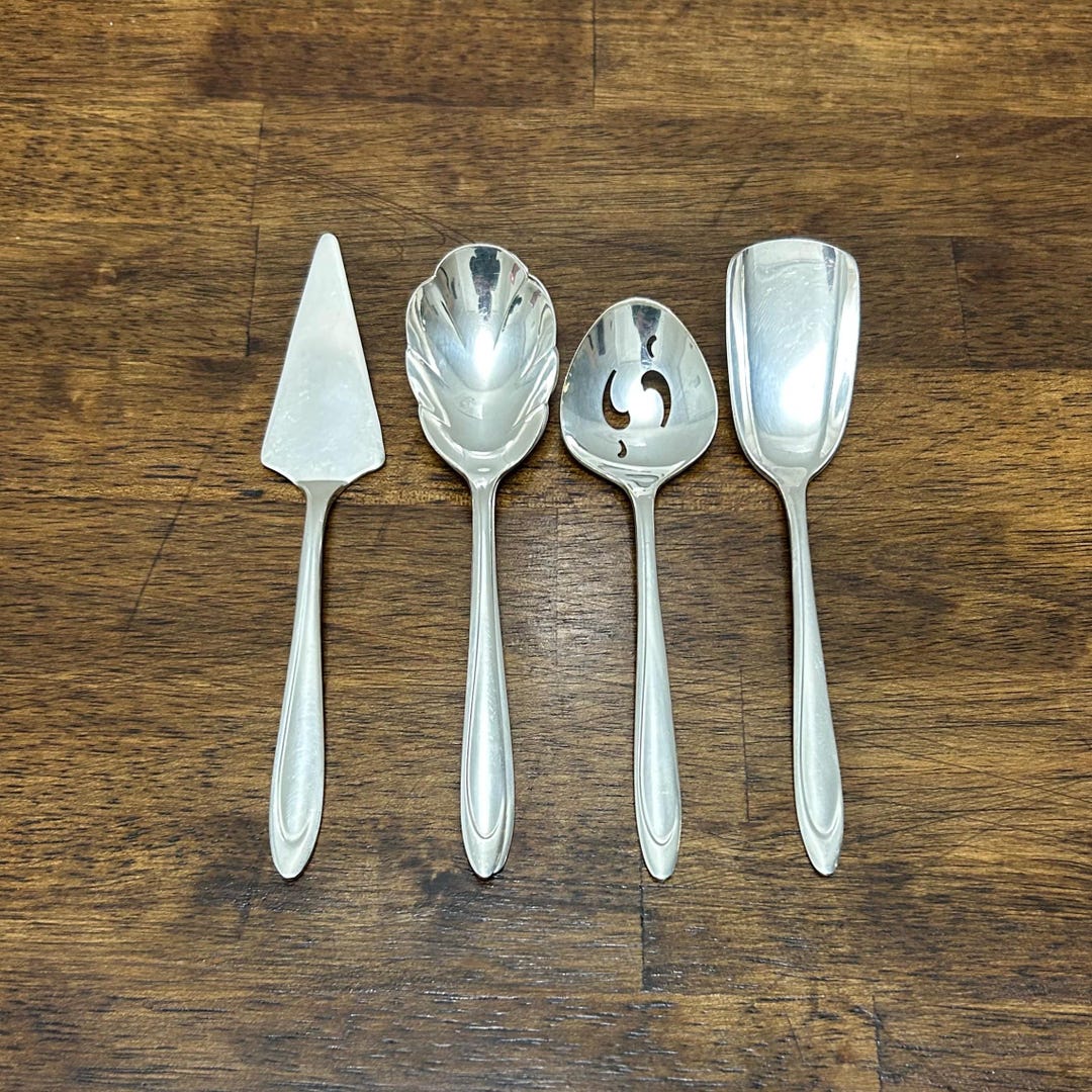 Vintage Silverplate Serving Spoons: Sugar Shell, Bon Bon, Sugar Sifter ...