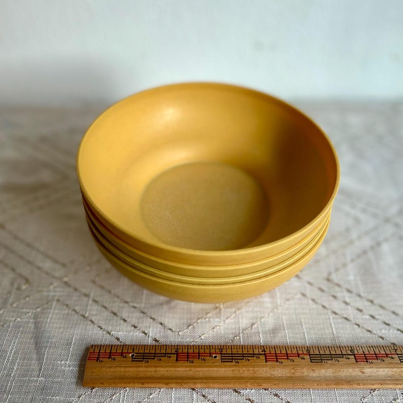 Tupperware Harvest Yellow Cereal Bowls Set of 4 Vintage MCM Retro ...