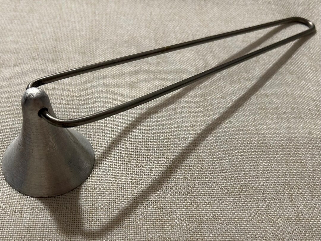Pewter Vintage MCM Bell Shaped Candle Snuffer Fire Flame Extinguisher ...