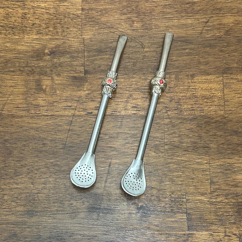 Vintage Bombilla, Yerba Mate Straw, Tea Strainer With Red Gem, Sold ...