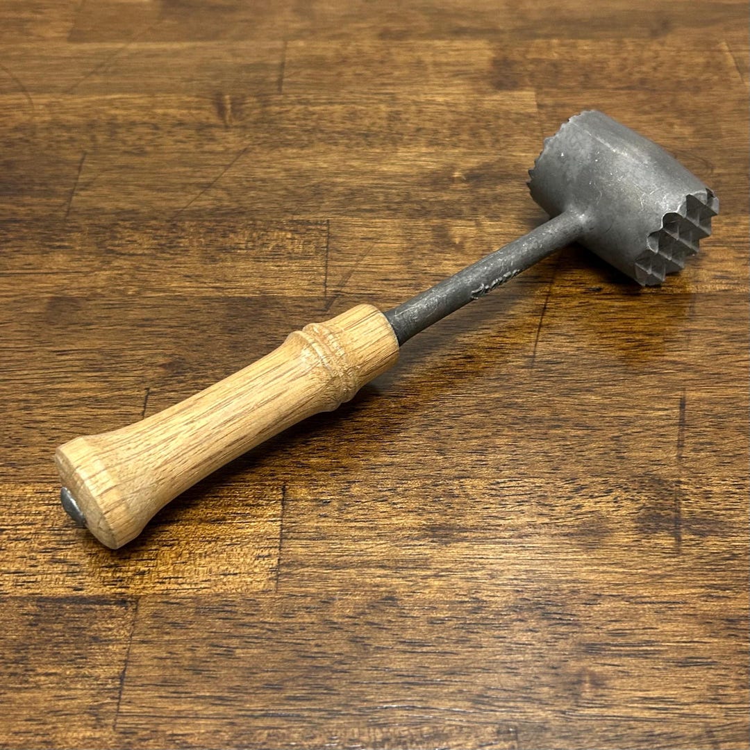 Vintage Cast Aluminum Meat Mallet Tenderizer With Wood Handle - Travco ...