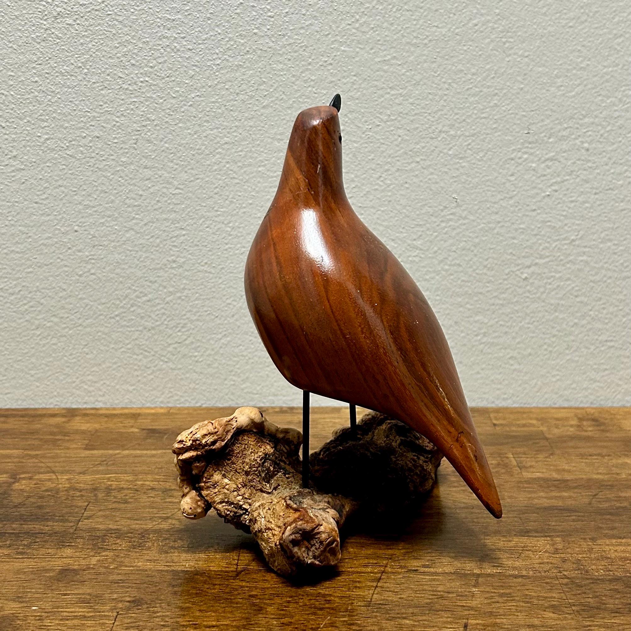 Vintage Wood Quail Sculpture by John Bennett, Hand Carved Walnut Bird ...