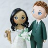 Tall Bride Short Groom Wedding Cake Topper, Yellow Wedding Theme, Black ...