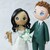 Tall Bride Short Groom Wedding Cake Topper, Yellow Wedding Theme, Black ...