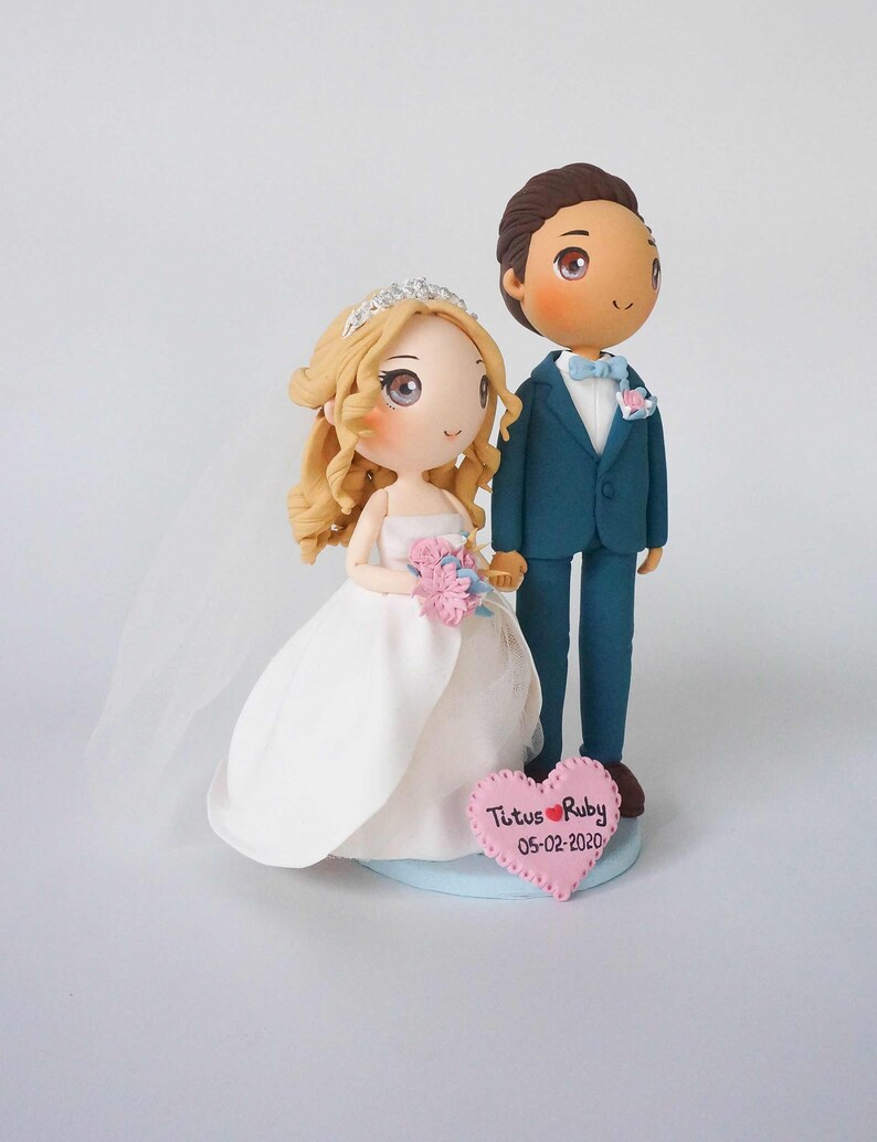 Personalized Bride & Groom Cake Topper Princess Wedding Cake | Etsy