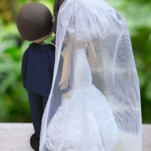 Tall Bride Short Groom Wedding Cake Topper, Yellow Wedding Theme, Black ...