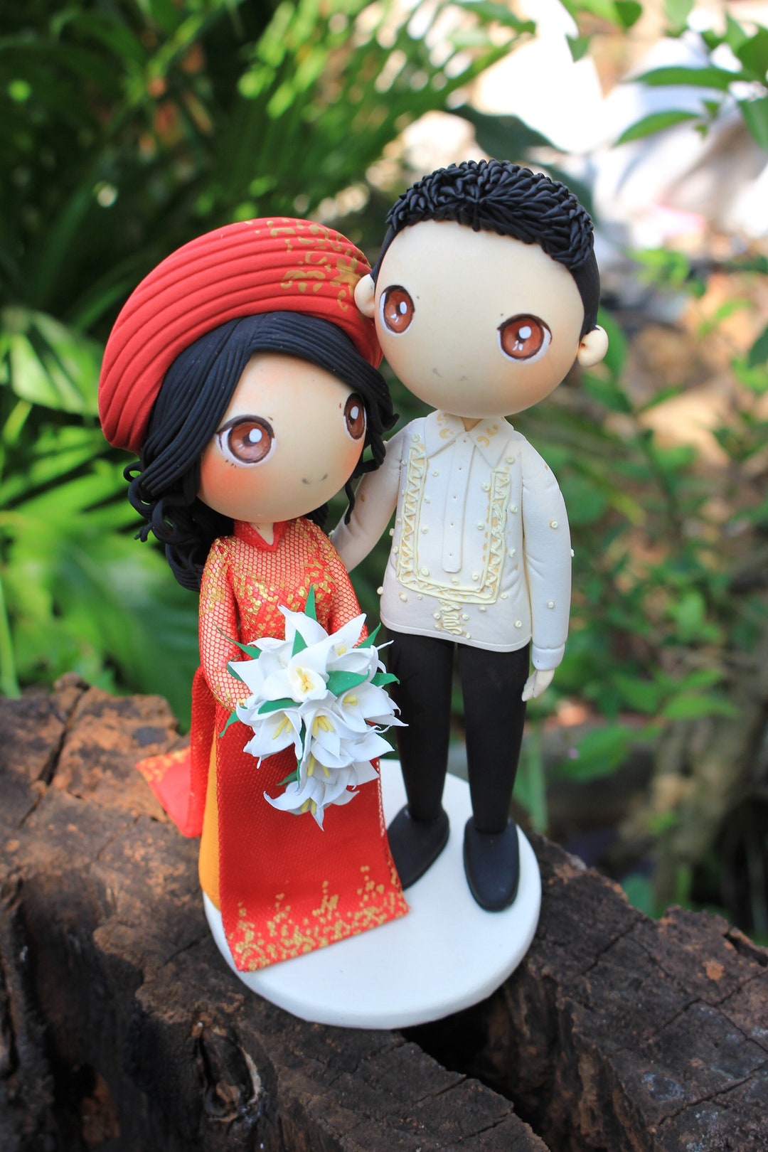 Wedding Cake Topper, Vietnam and Philippine Wedding Cake Topper, Ao Dai ...