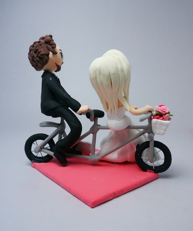Tandem Bike Wedding Cake Topper Mr & Mrs Cake Topper Pink - Etsy